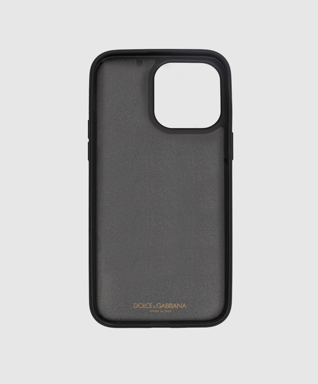 Dolce&Gabbana - Кожаный чехол для iPhone 14 Pro с леопардовым принтом и ...