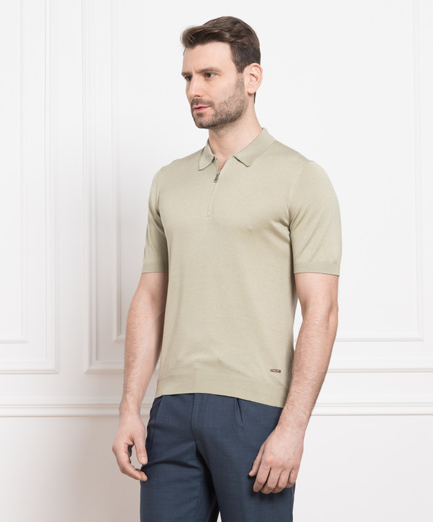 Enrico Mandelli - Green silk polo shirt ANTIGU5136 - buy with Czech ...