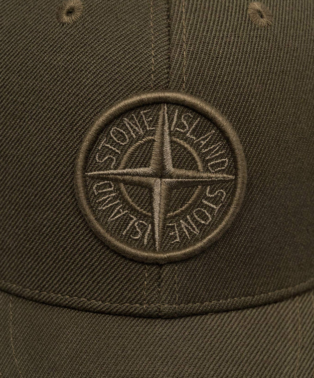 Stone Island - Кепка кольору хакі з фактурною вишивкою логотипа ...
