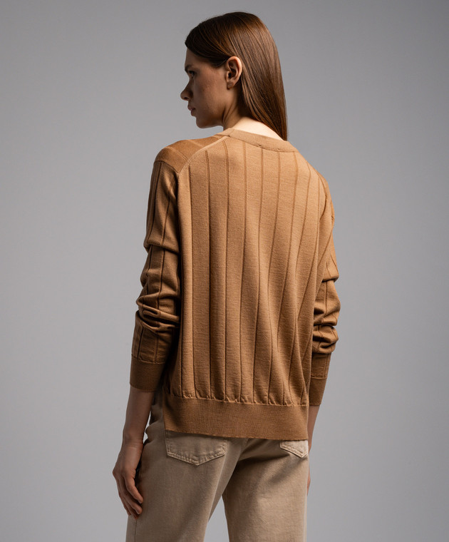 John Smedley - Merle brown wool jumper MERLE buy at Symbol