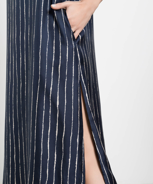 Max Mara - Синя сукня із шовку в смужку Midas MIDAS купити в Symbol