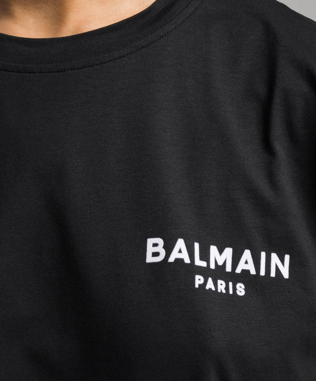 Balmain - Black t-shirt with contrasting logo CF1EF010BB01 - buy with ...