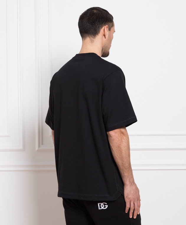 Dolce&Gabbana - Czarna koszulka z teksturowanym logo G8PI9ZHU7F0 - kup ...