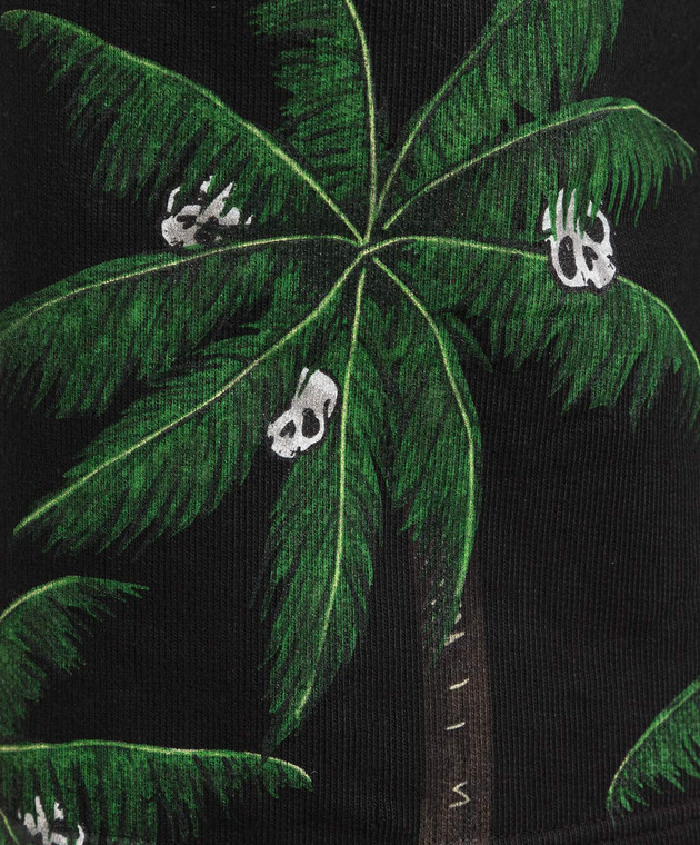 Palm Angels - Черные шорты с принтом PALMS & SKULL VINT ...