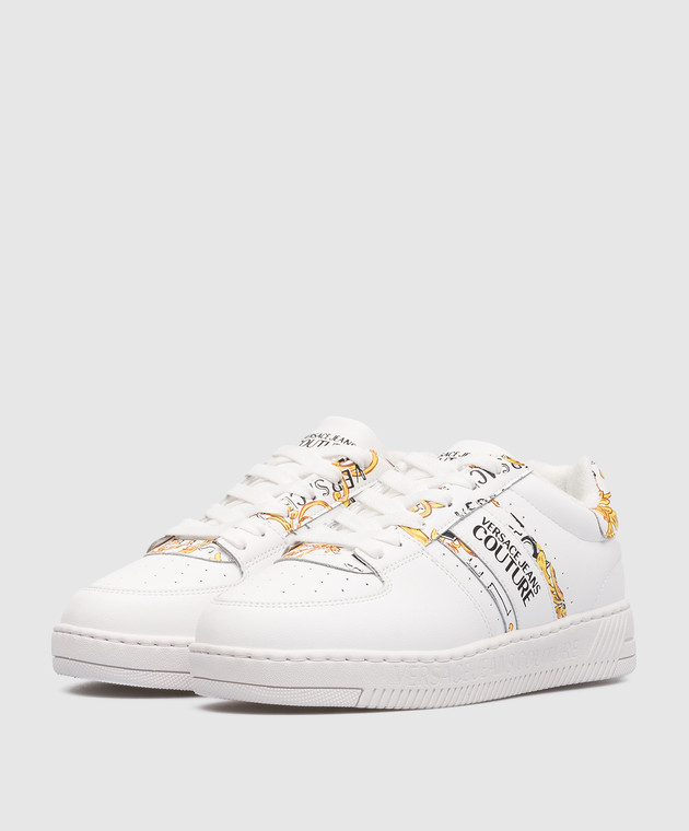 Versace Jeans Couture - Белые кроссовки с принтом 74VA3SJ7ZP208 купить ...