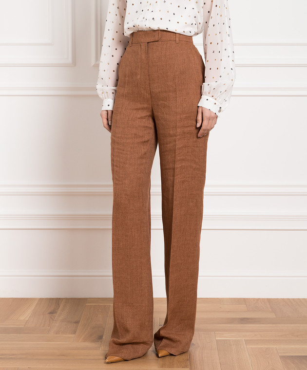 Max Mara - Alcano brown linen pants ALCANO buy at Symbol