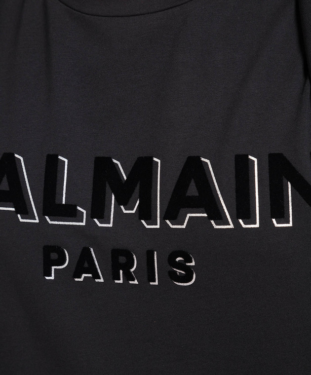 Balmain - Черная футболка с контрастным логотипом AH1EG010BB99 купить в ...