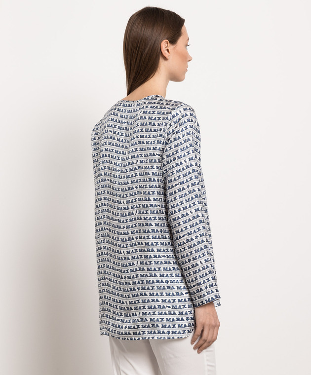 Max Mara - Alatri logo print silk blouse in white ALATRI - buy with ...