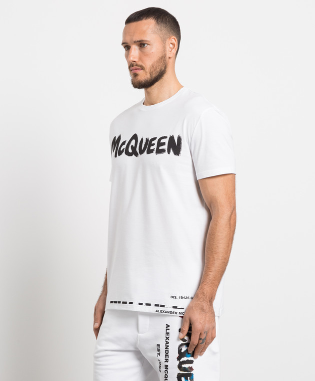 Alexander McQueen - Белая футболка с принтом McQueen Graffiti ...