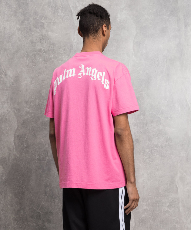 Palm Angels - Pink t-shirt with CLASSICA SHARK logo print ...