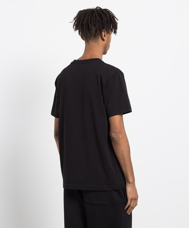 Off-White - Black T-shirt with contrasting logo embroidery ...