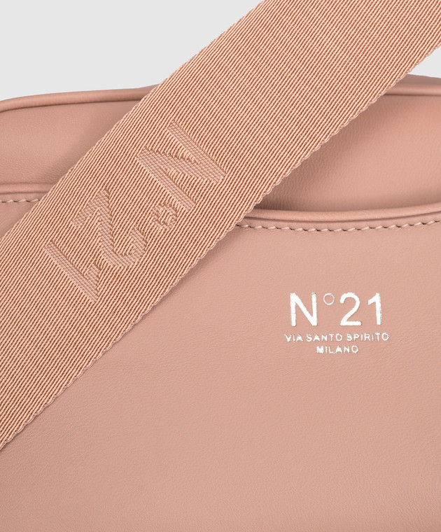 N21 - Рожева шкіряна сумка крос-боді з тисненням логотипу 23EBP0920NPL0 купити в Symbol