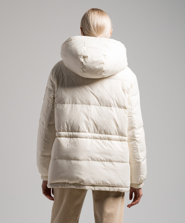 Yves Salomon Army - White two-sided down jacket with logo ...