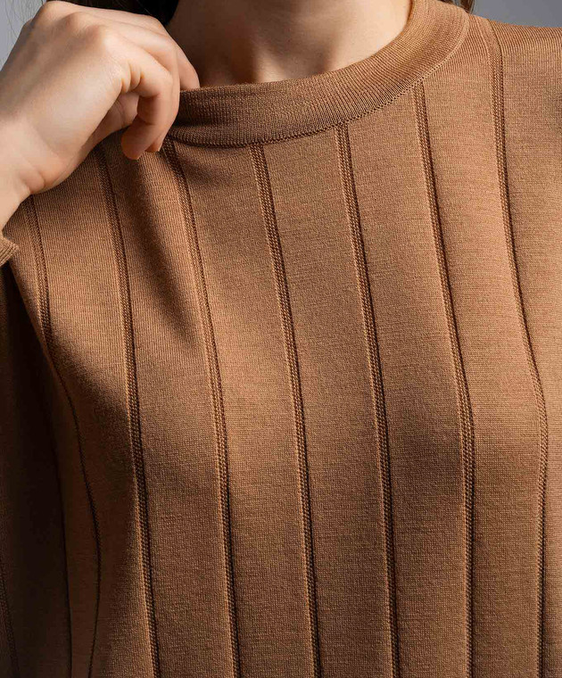 John Smedley - Merle brown wool jumper MERLE buy at Symbol