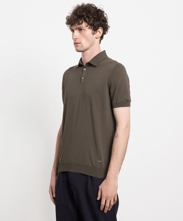 Enrico Mandelli - Поло кольору хакі з логотипом TENERI5135 купити в Symbol