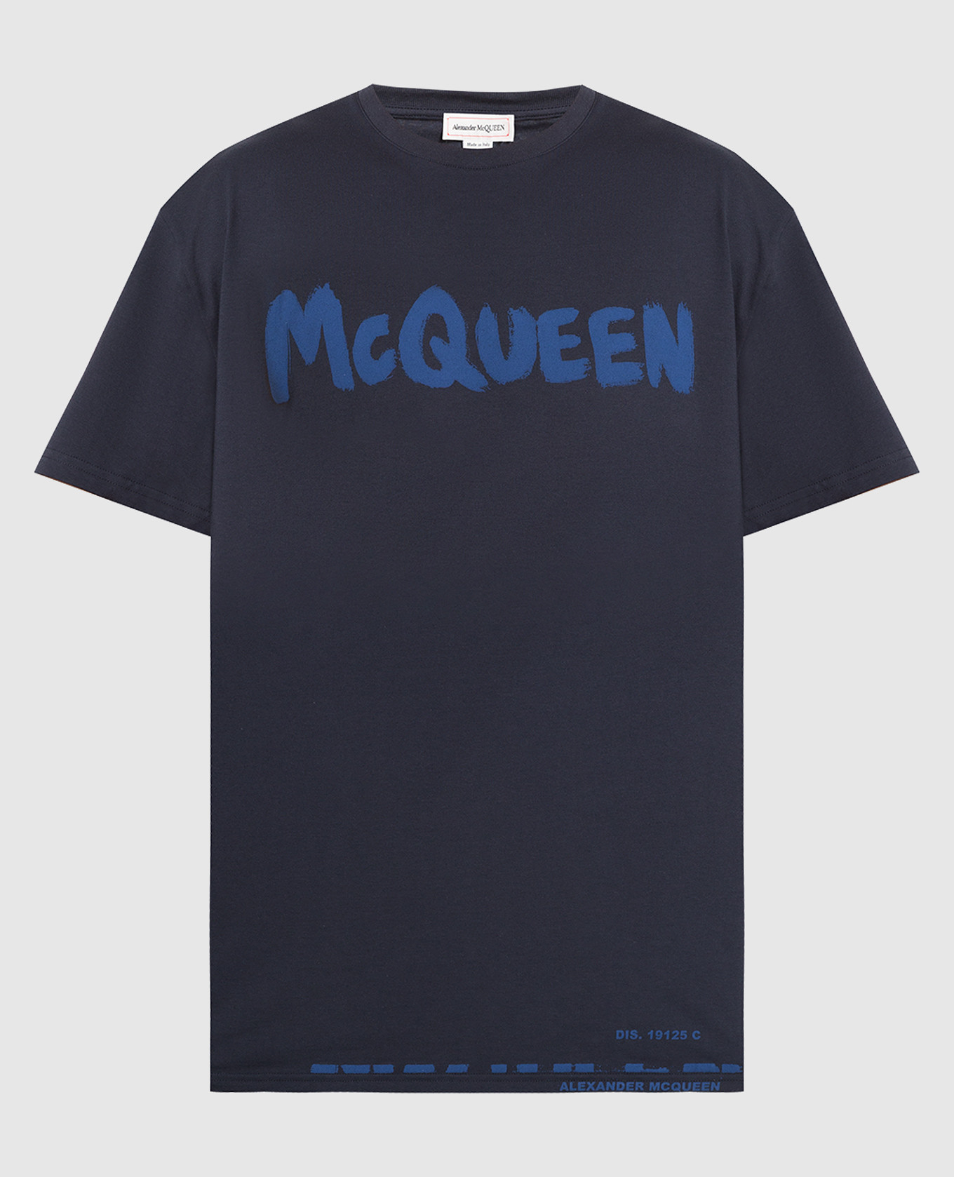 Alexander McQueen - Синяя футболка с принтом McQueen Graffiti ...
