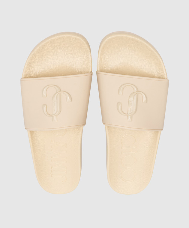 Jimmy Choo - Beige Port/F sliders with JC logo PORTFJCB - buy with ...