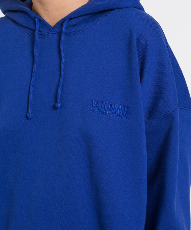 Vetements - Blue hoodie with logo embroidery UA53HD280N - buy with ...