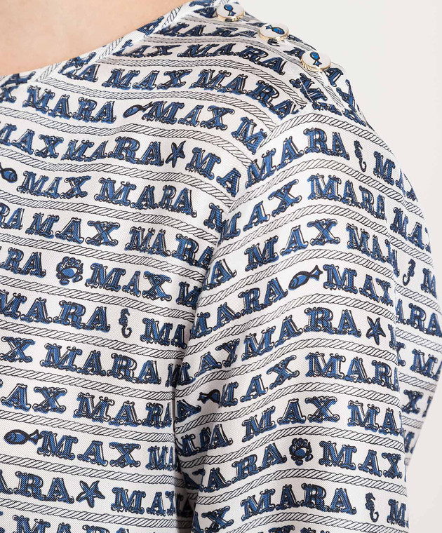 Max Mara - Alatri logo print silk blouse in white ALATRI - buy with ...