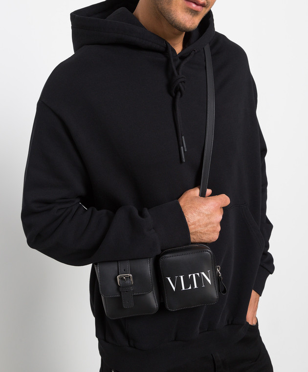 Valentino - VLTN black leather shoulder bag 1Y2P0T84LVN - buy with ...