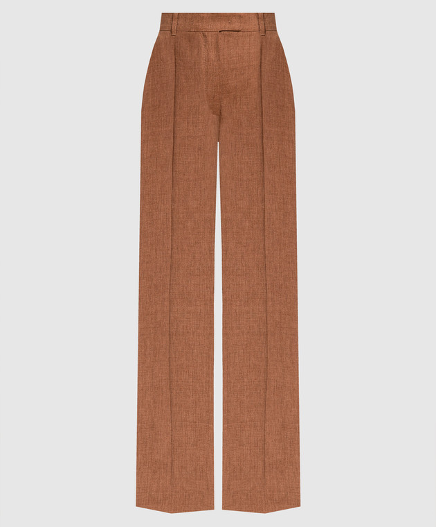Max Mara - Alcano brown linen pants ALCANO buy at Symbol