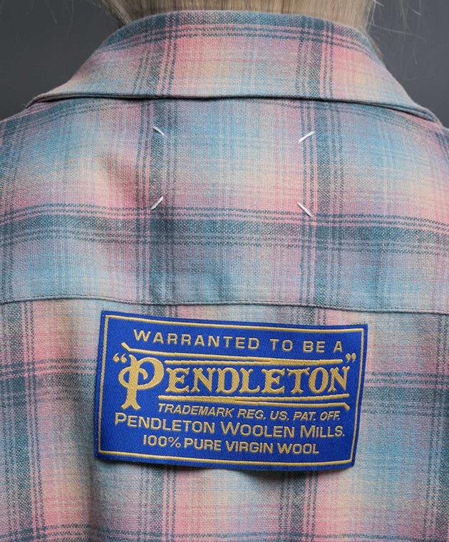 Maison Margiela - Блакитна сорочка Pendleton з вовни в клітинку ...