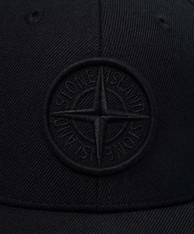 Stone Island - Чорна кепка з фактурною вишивкою логотипа 791599675 ...