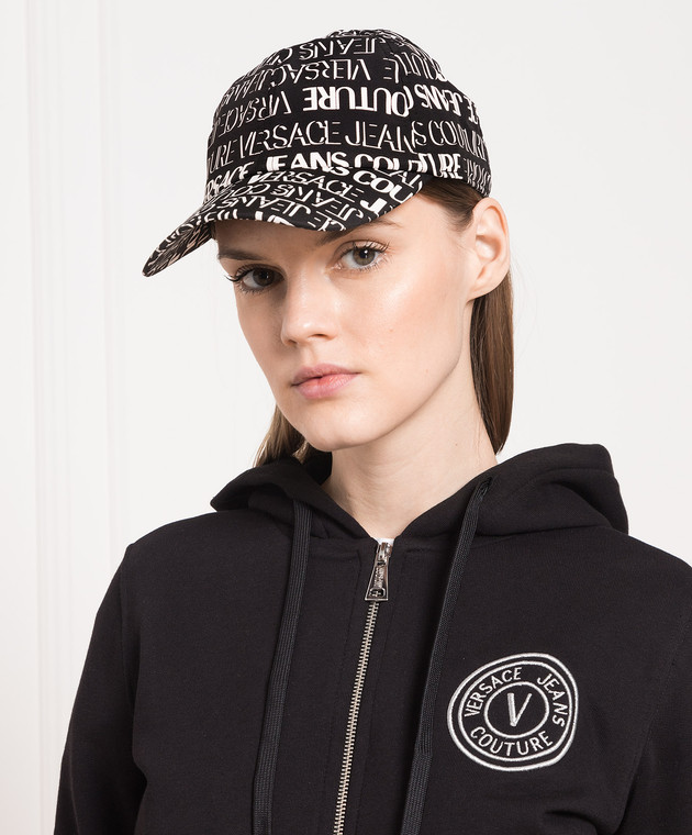 Versace Jeans Couture - Black cap with contrasting logo 73HAZK17ZS345 ...