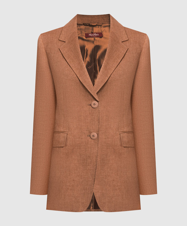 Max Mara - Teca brown linen jacket TECA - buy with European delivery at ...