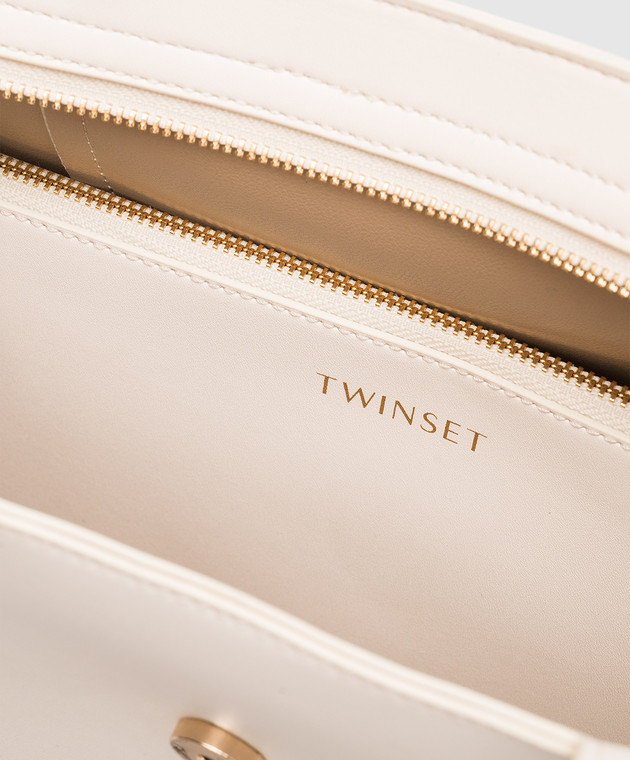 Twinset - Beige tote bag with Oval T metal logo 231TB708A - buy with ...