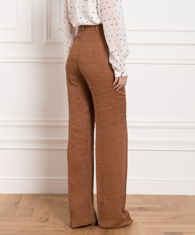 Max Mara - Коричневые брюки Alcano из льна. ALCANO купить в Symbol