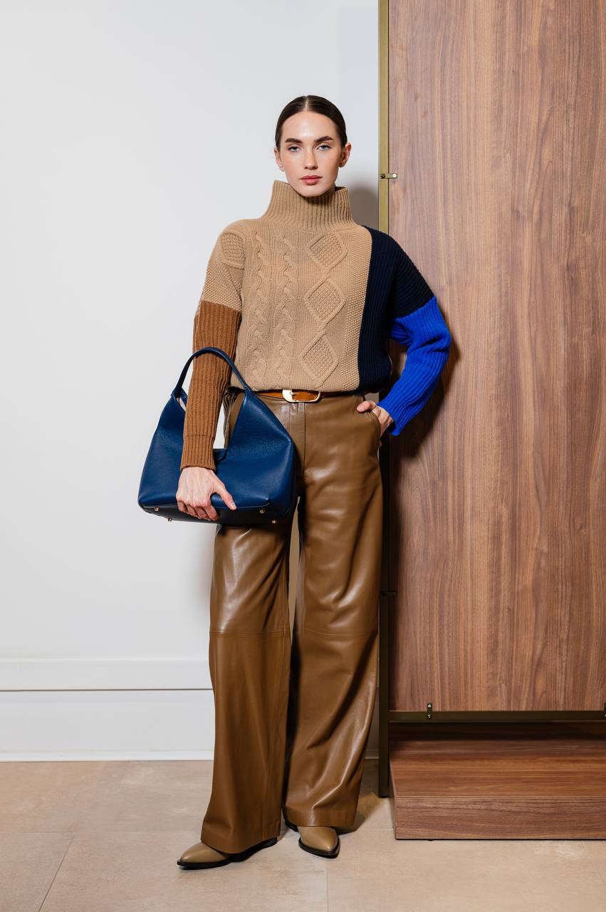 Max Mara Weekend - Коричневый свитер Lambert из шерсти с фактурным узором LAMBERT купить в Symbol