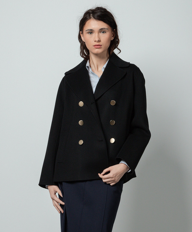 Max Mara - Margot black double-breasted wool coat MARGOT - buy with ...