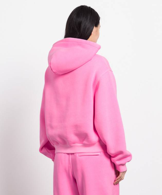 T by Alexander Wang - Розовое худи с логотипом 4CC3222069 купить в Symbol