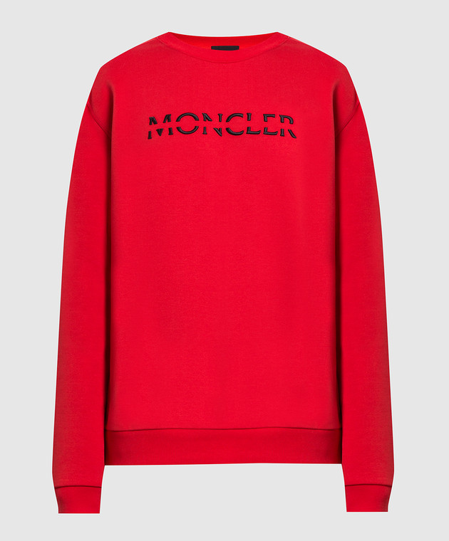 Moncler - Червоний світшот з контрастною вишивкою логотипу 8G00010809KR ...