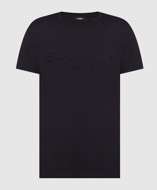 Balmain - Черная футболка с фактурным логотипом YH1EF000BB20 купить в ...