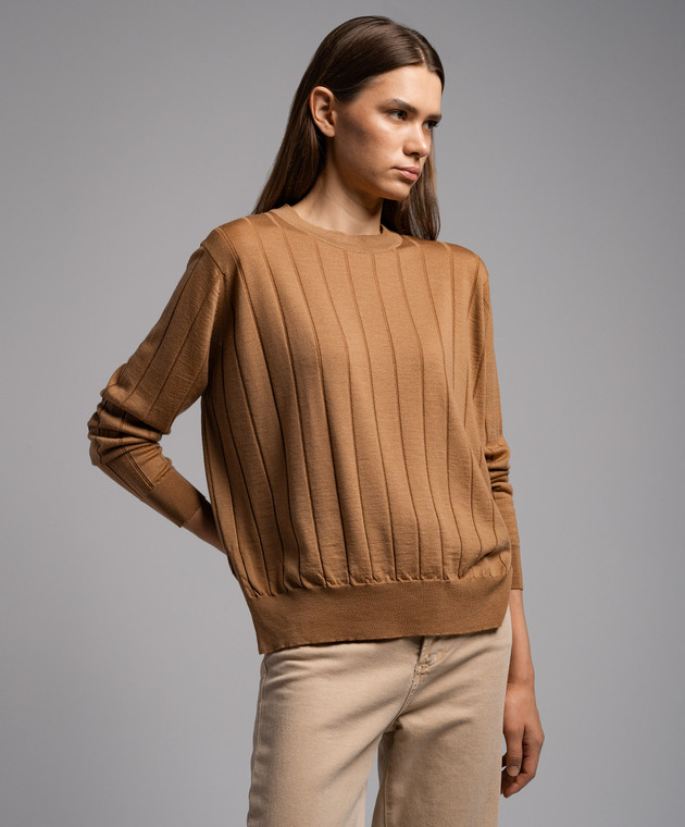 John Smedley - Merle brown wool jumper MERLE buy at Symbol