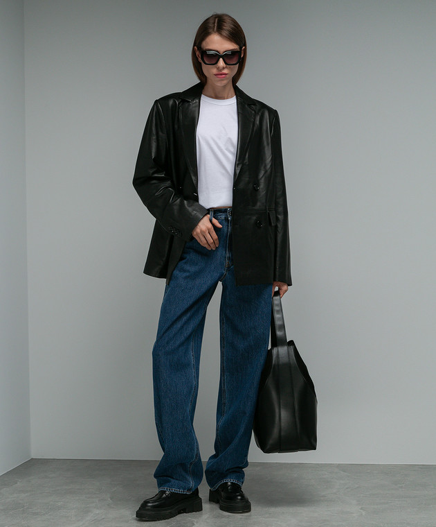 Lou Lou Studio - Black Davao Double Breasted Leather Jacket DAVAO buy ...